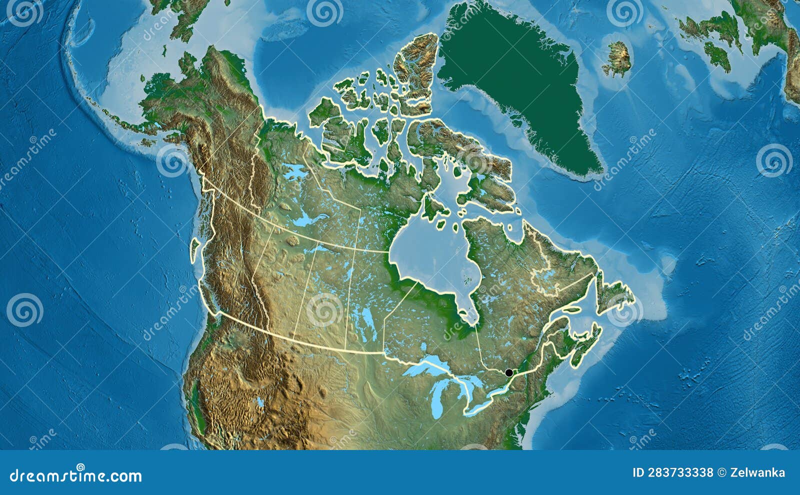 Shape of Canada with Regional Borders. Physical. Stock Illustration ...