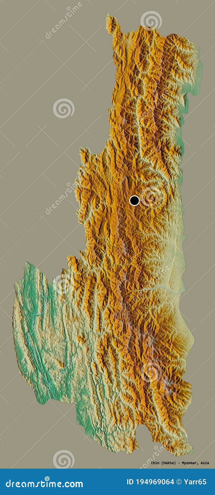 Chin, State of Myanmar, on Solid. Relief Stock Illustration ...