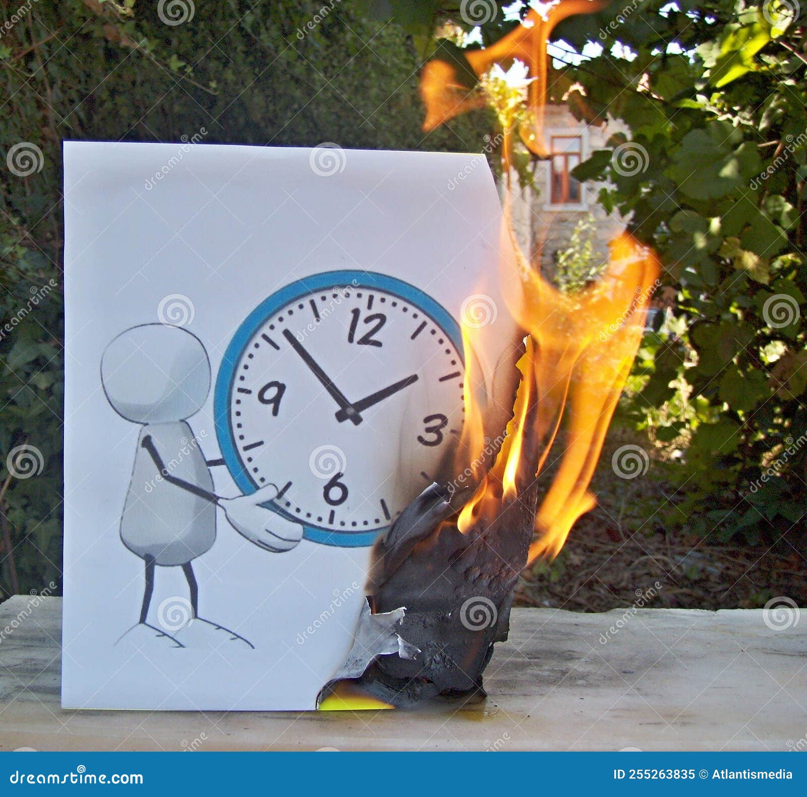 Burning your time stock image. Image of burning, clock - 255263835