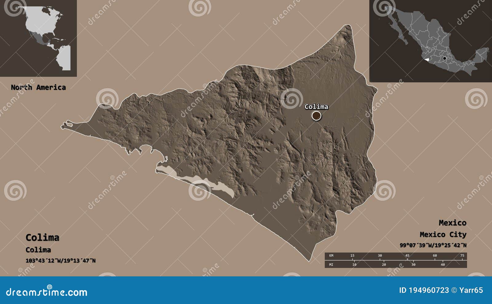 Colima, State of Mexico,. Previews. Administrative Stock Illustration ...