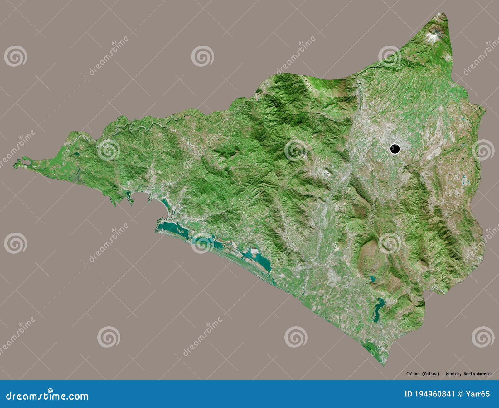 Colima, State of Mexico, on Solid. Satellite Stock Illustration ...