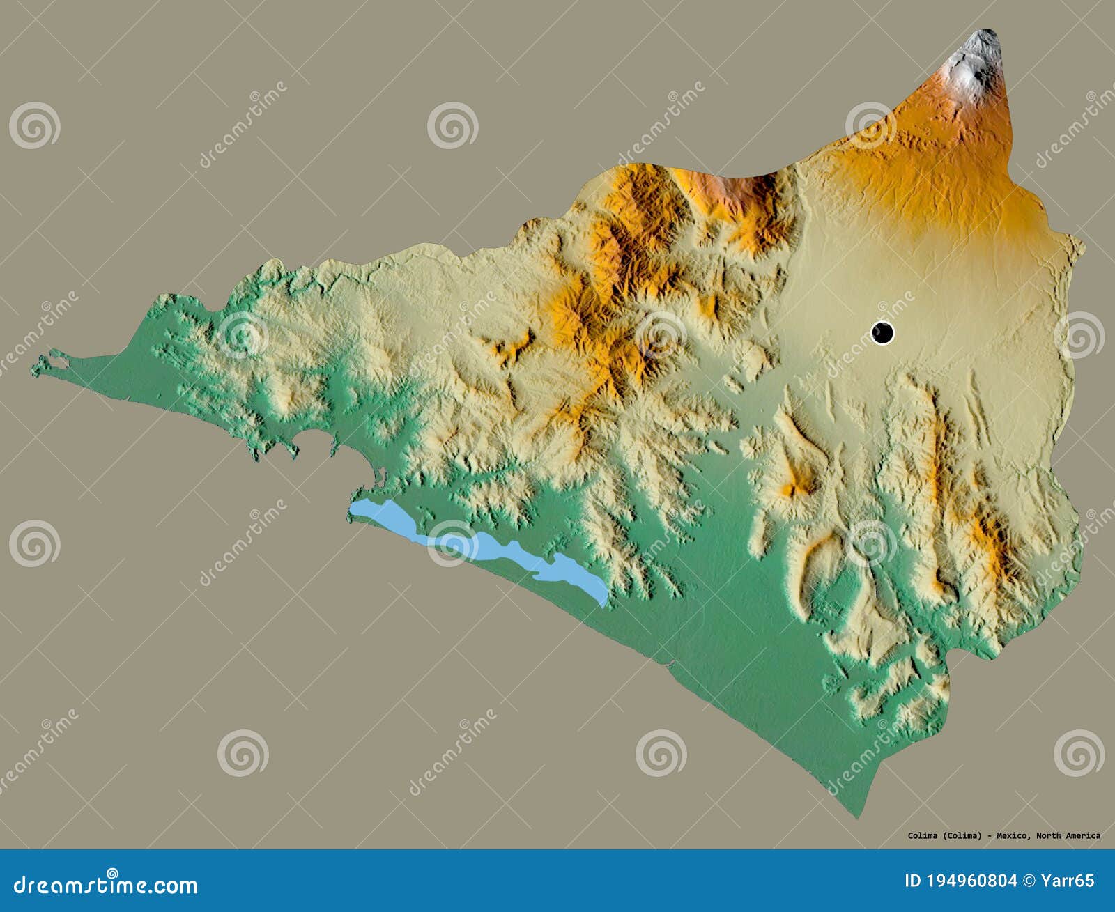 Colima, State of Mexico, on Solid. Relief Stock Illustration ...