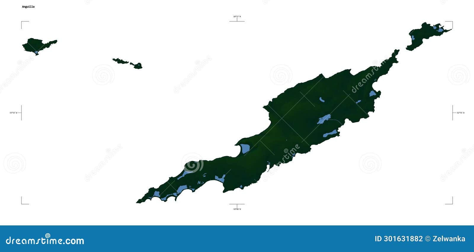 Anguilla Shape on White. Physical Stock Illustration - Illustration of ...