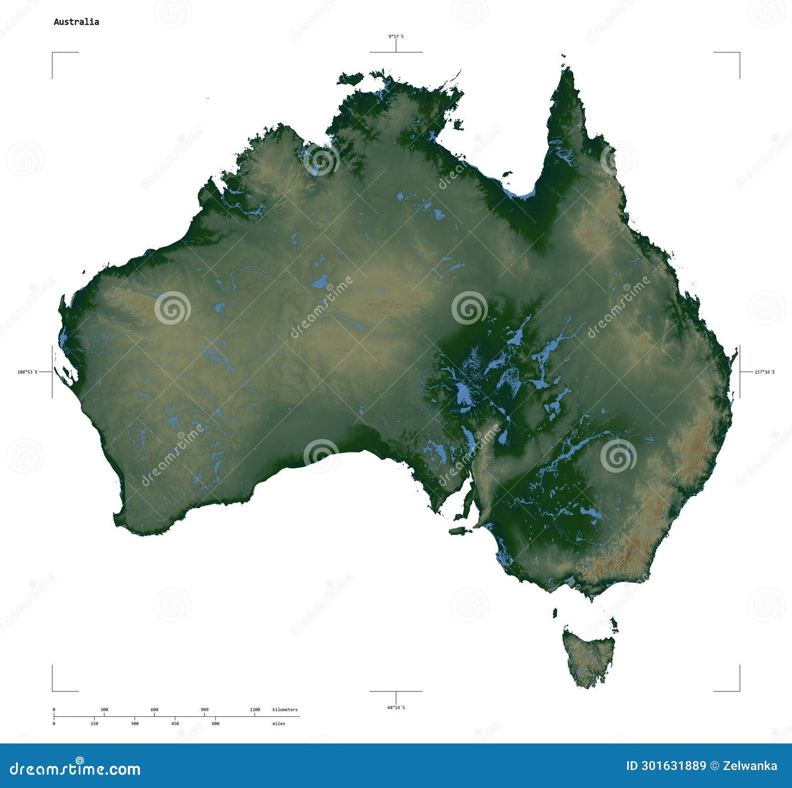 Australia Shape on White. Physical Stock Illustration - Illustration of ...