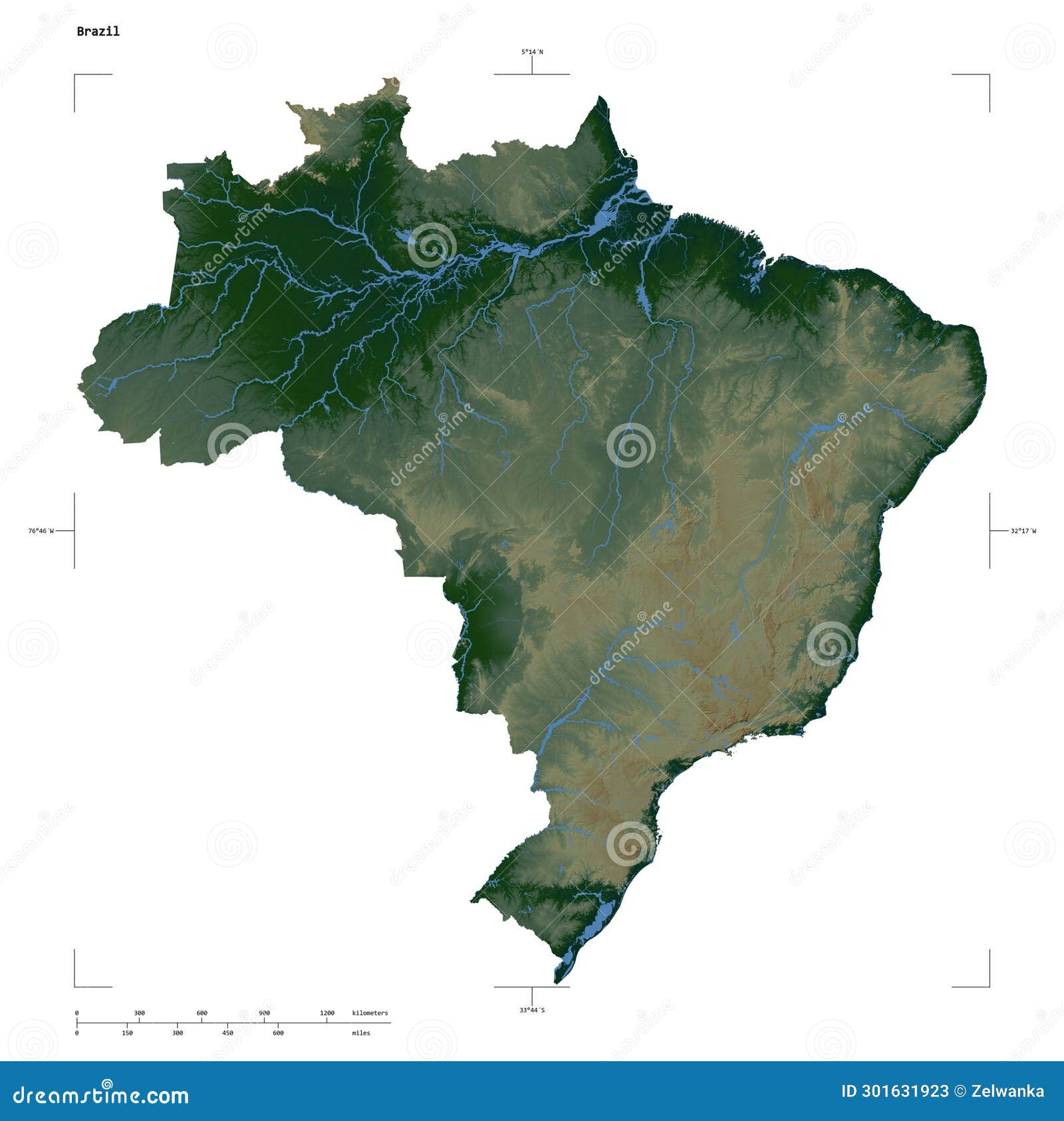 Brazil Shape on White. Physical Stock Illustration - Illustration of ...