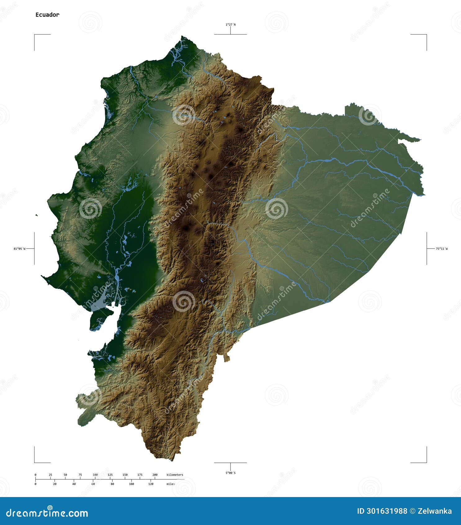 Ecuador Shape on White. Physical Stock Illustration - Illustration of ...