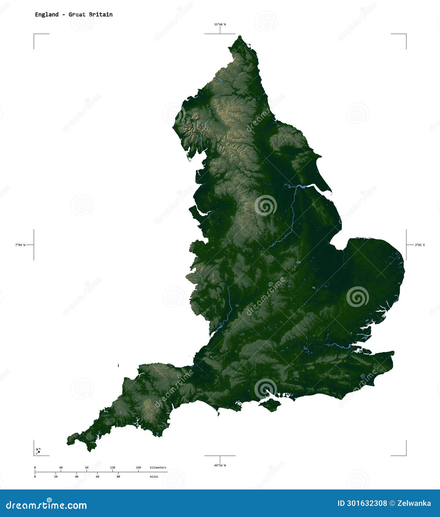 England - Great Britain Shape on White. Physical Stock Illustration ...