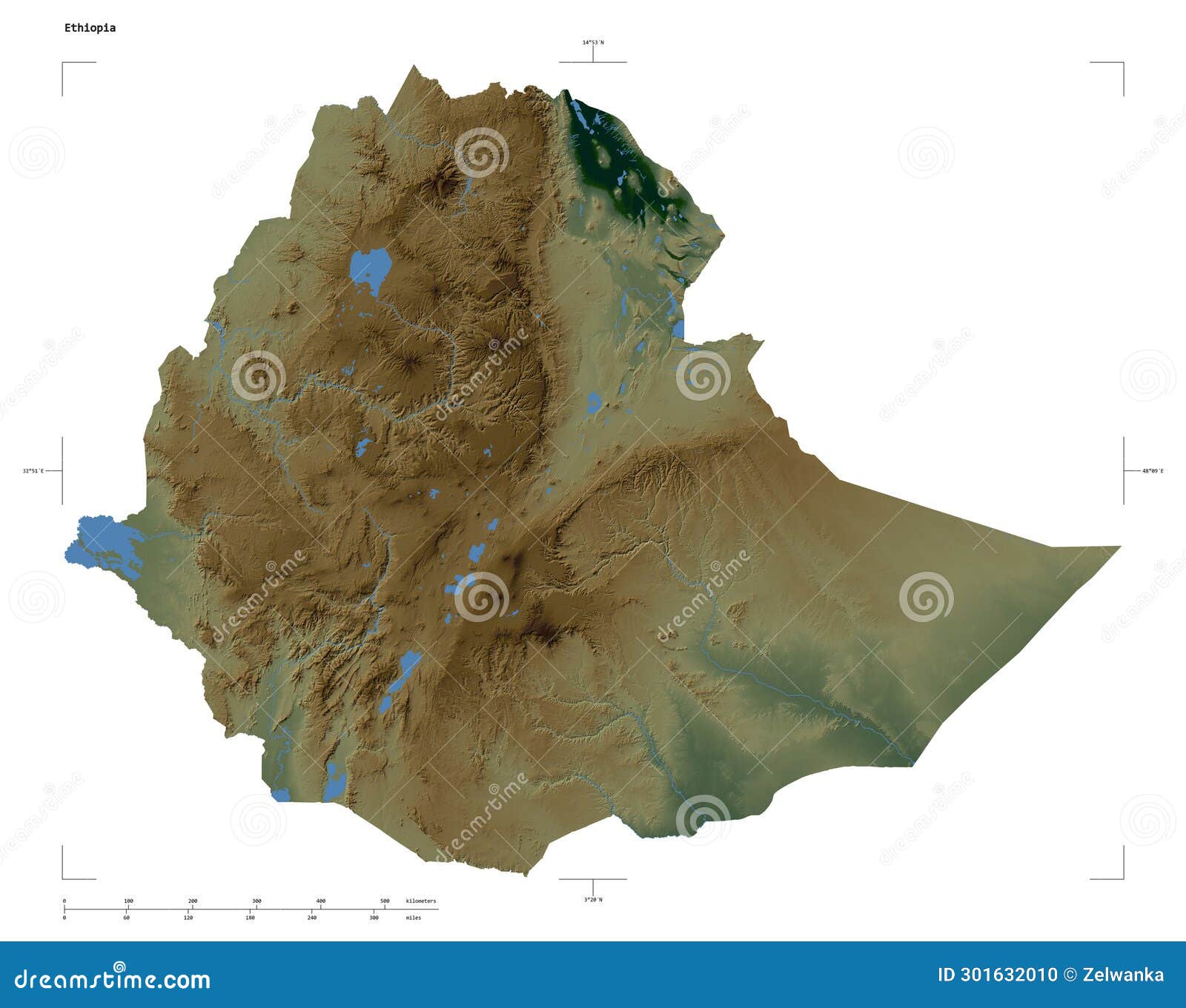 Ethiopia Shape on White. Physical Stock Illustration - Illustration of ...