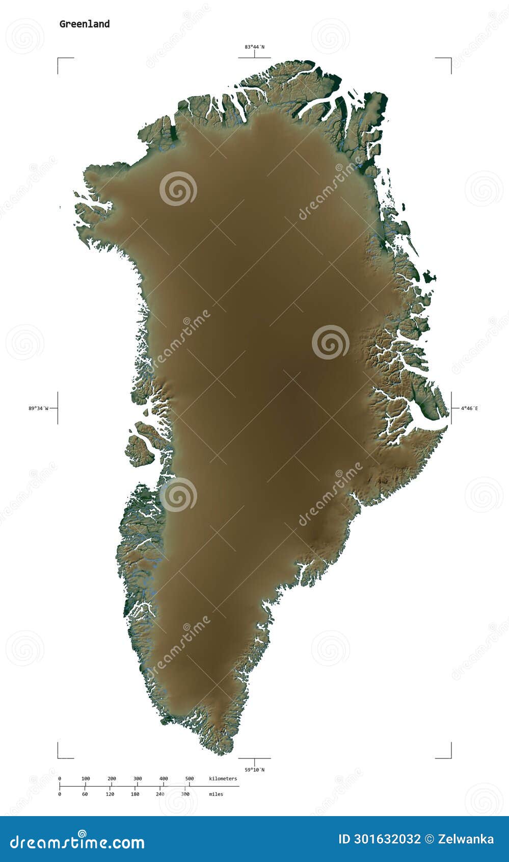 Greenland Shape on White. Physical Stock Illustration - Illustration of ...