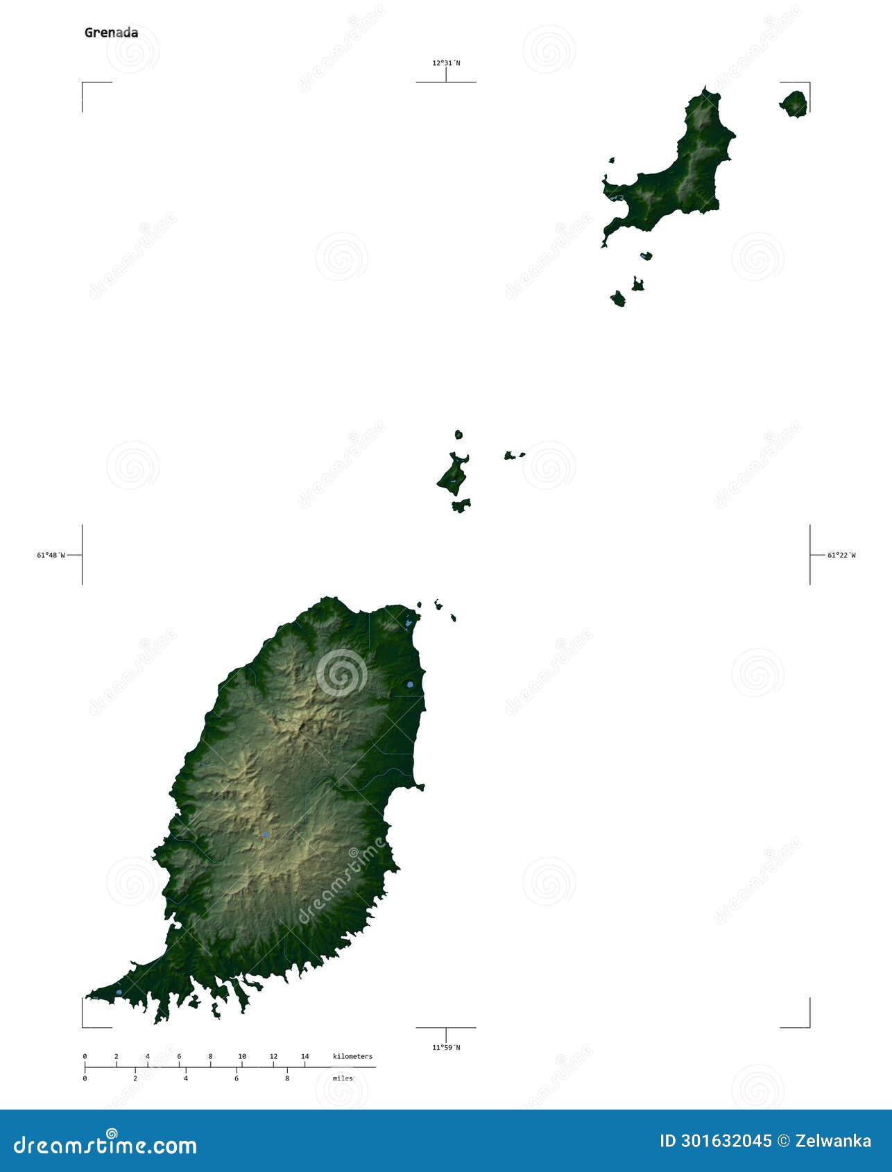 Grenada Shape on White. Physical Stock Illustration - Illustration of ...