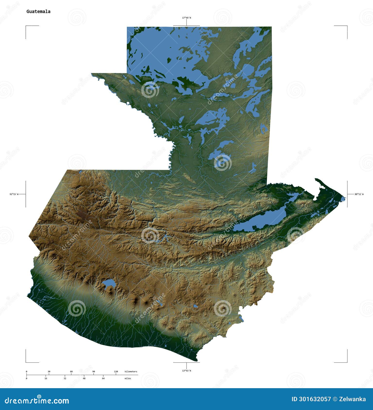 Guatemala Shape on White. Physical Stock Illustration - Illustration of ...