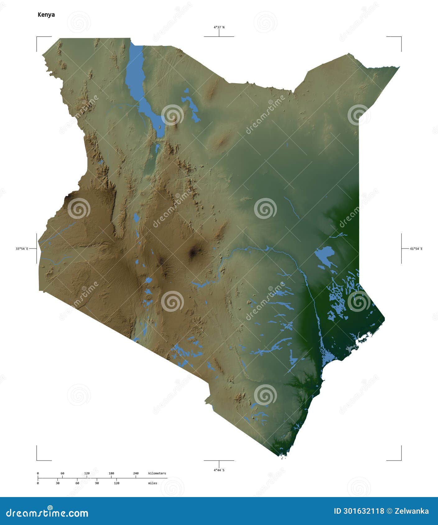 Kenya Shape on White. Physical Stock Illustration - Illustration of ...
