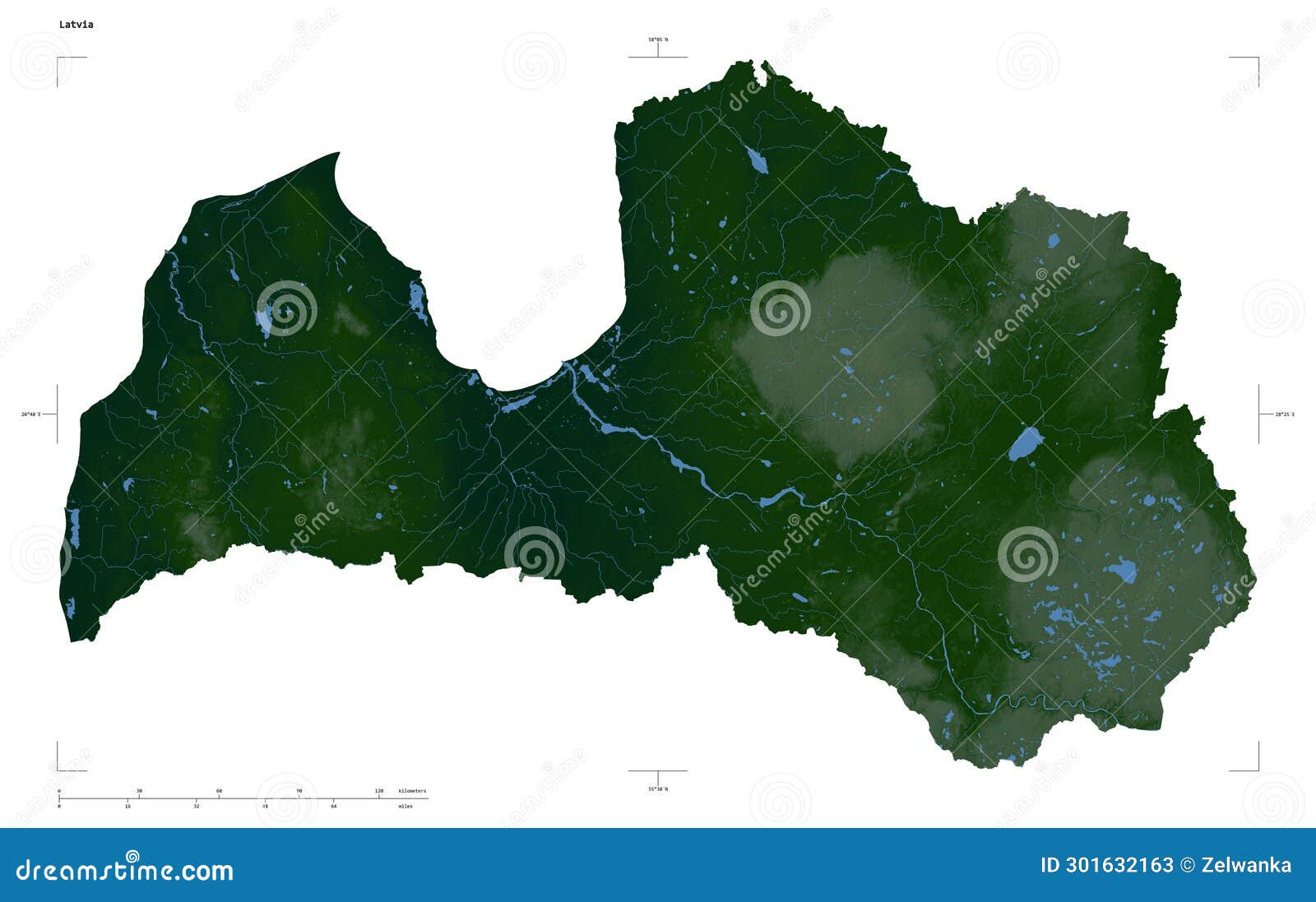 Latvia Shape on White. Physical Stock Illustration - Illustration of ...