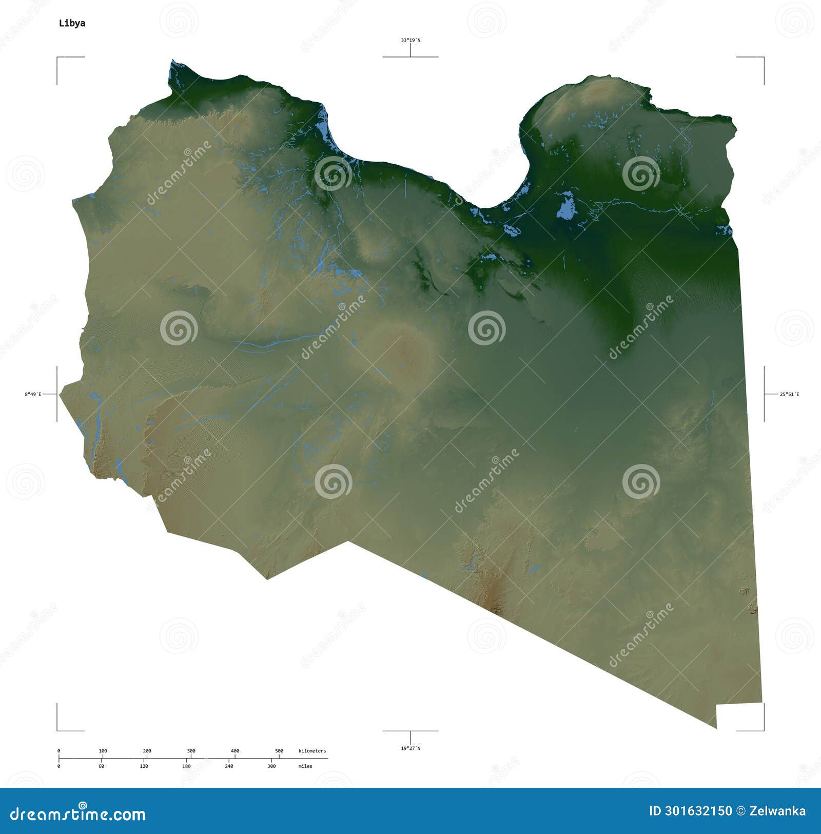 Libya Shape on White. Physical Stock Illustration - Illustration of ...