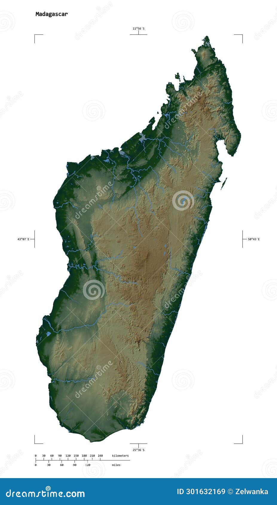 Madagascar Shape on White. Physical Stock Illustration - Illustration of earth, continent: 301632169