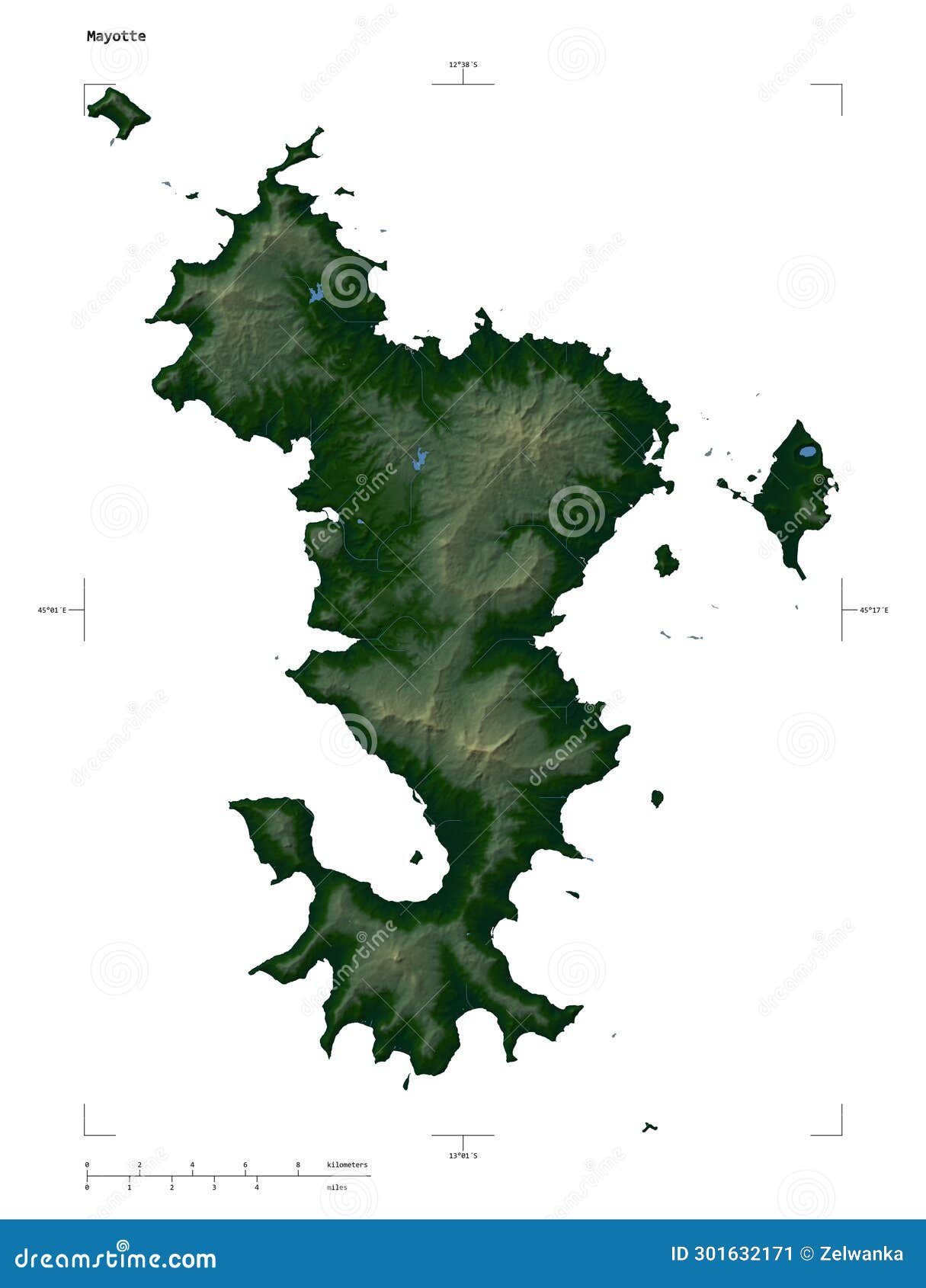 Mayotte Shape on White. Physical Stock Illustration - Illustration of ...