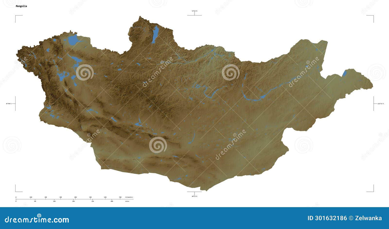 Mongolia Shape on White. Physical Stock Illustration - Illustration of ...