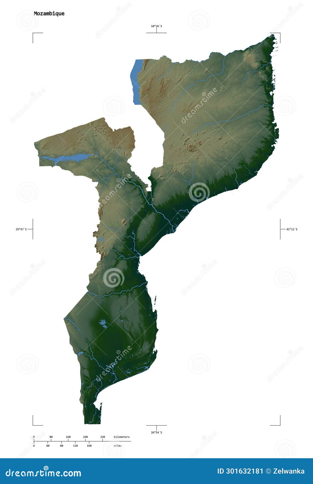 Mozambique Shape on White. Physical Stock Illustration - Illustration ...