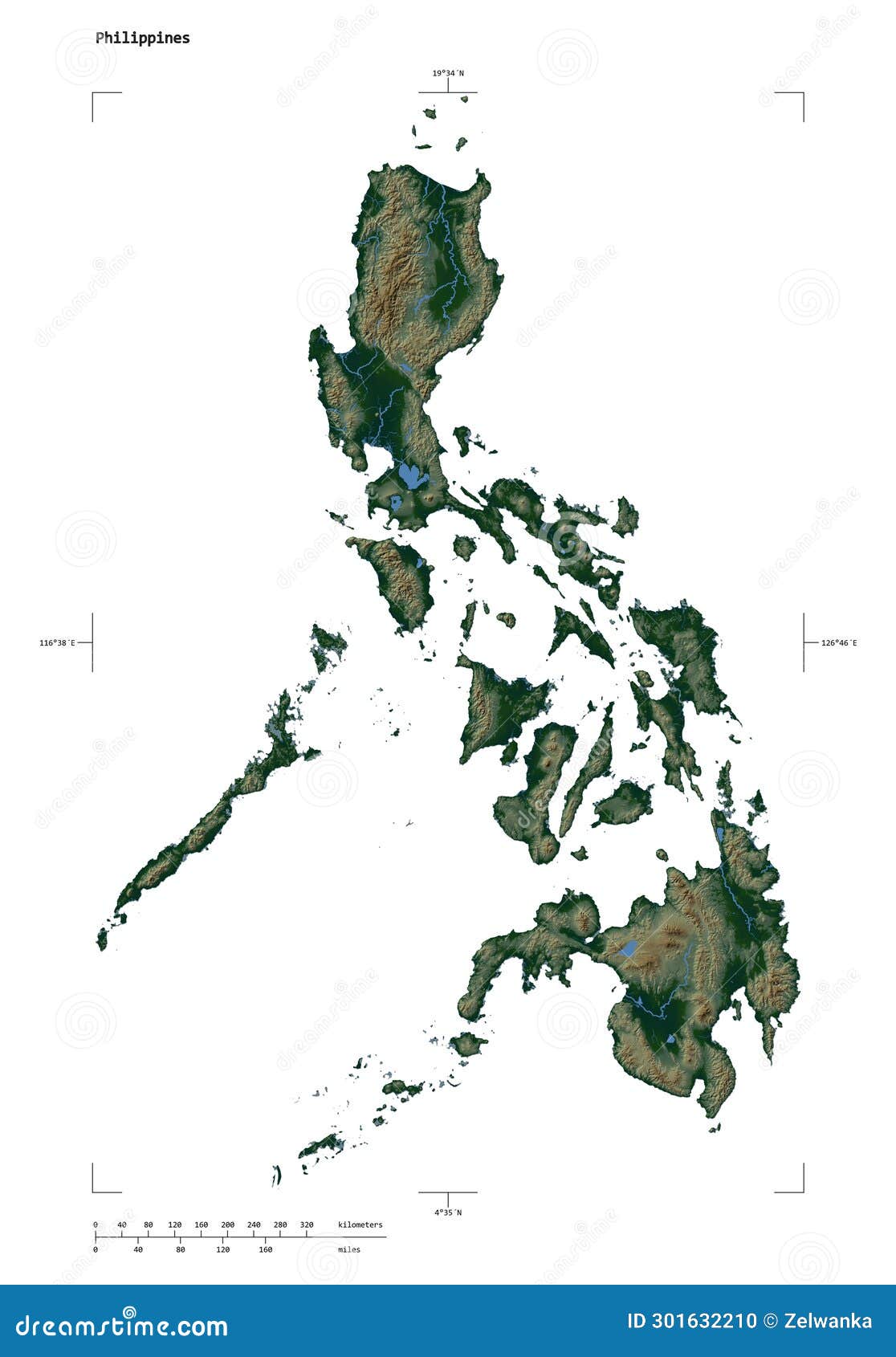 Philippines Shape on White. Physical Stock Illustration - Illustration ...