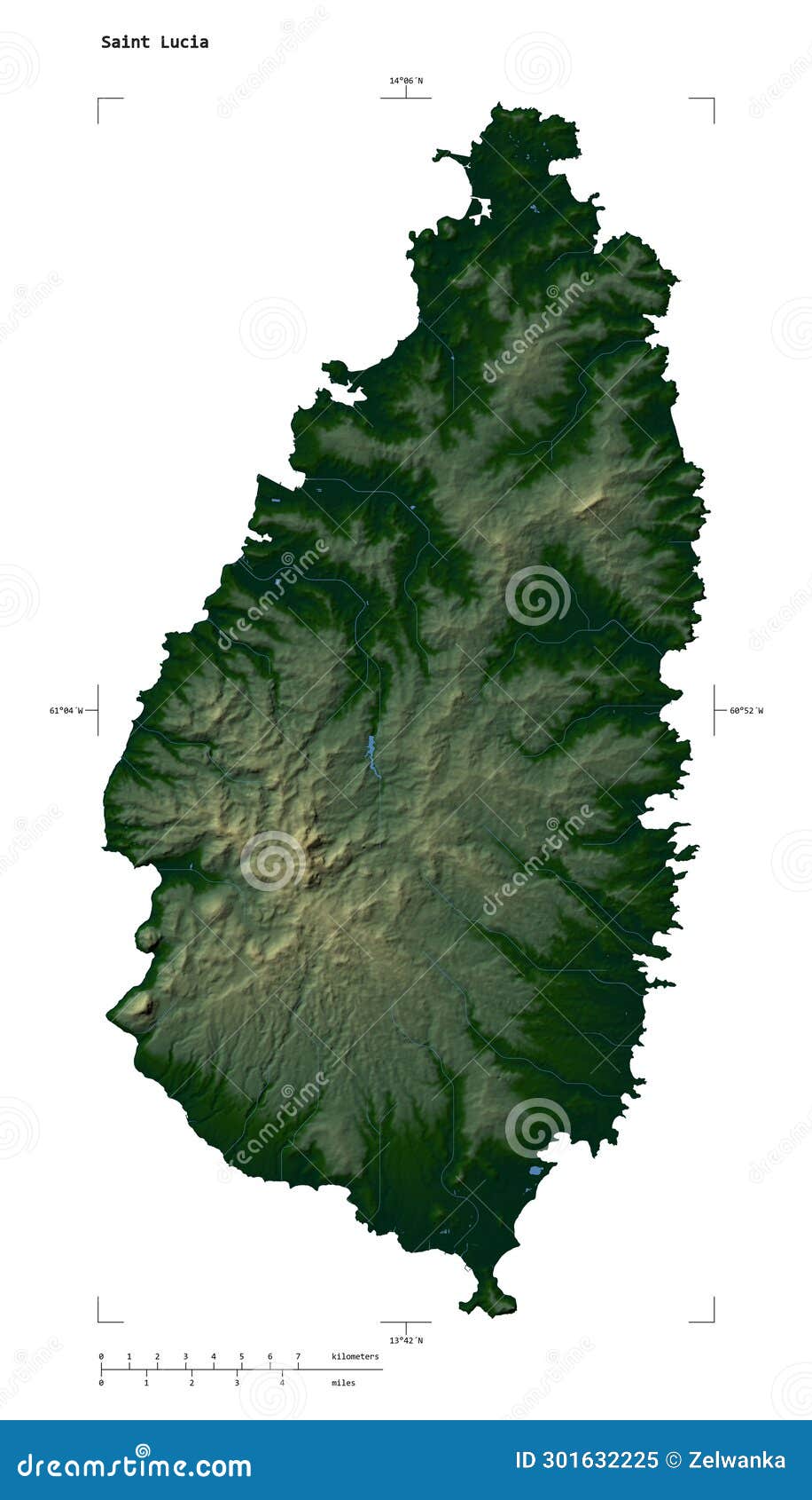 Saint Lucia Shape on White. Physical Stock Illustration - Illustration ...