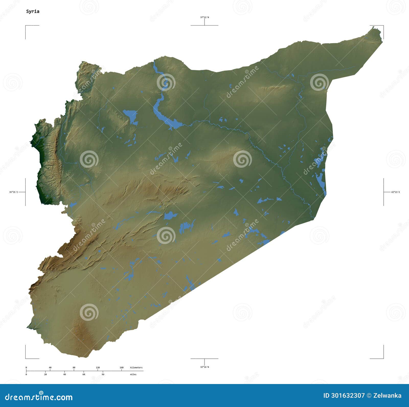 Syria Shape on White. Physical Stock Illustration - Illustration of ...