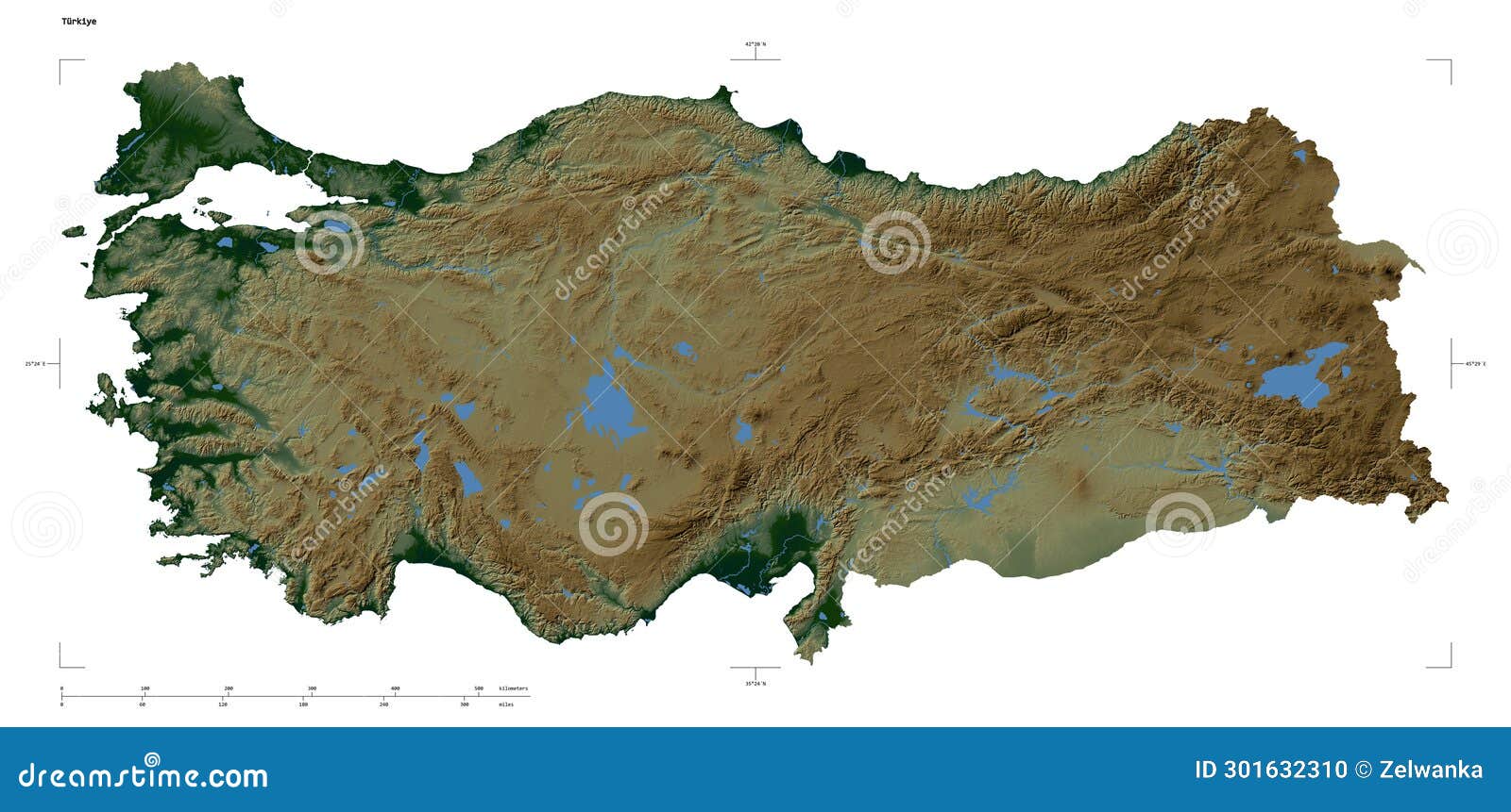 Turkiye Shape on White. Physical Stock Illustration - Illustration of ...