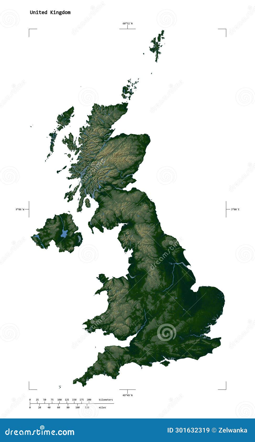 United Kingdom Shape on White. Physical Stock Illustration ...