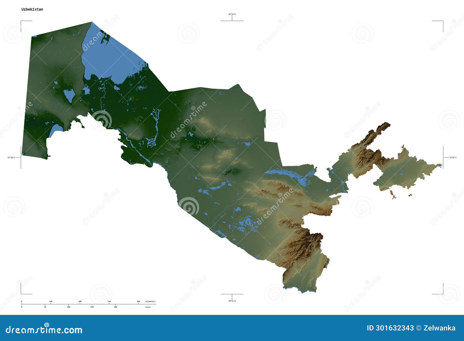 Uzbekistan Shape on White. Physical Stock Illustration - Illustration ...