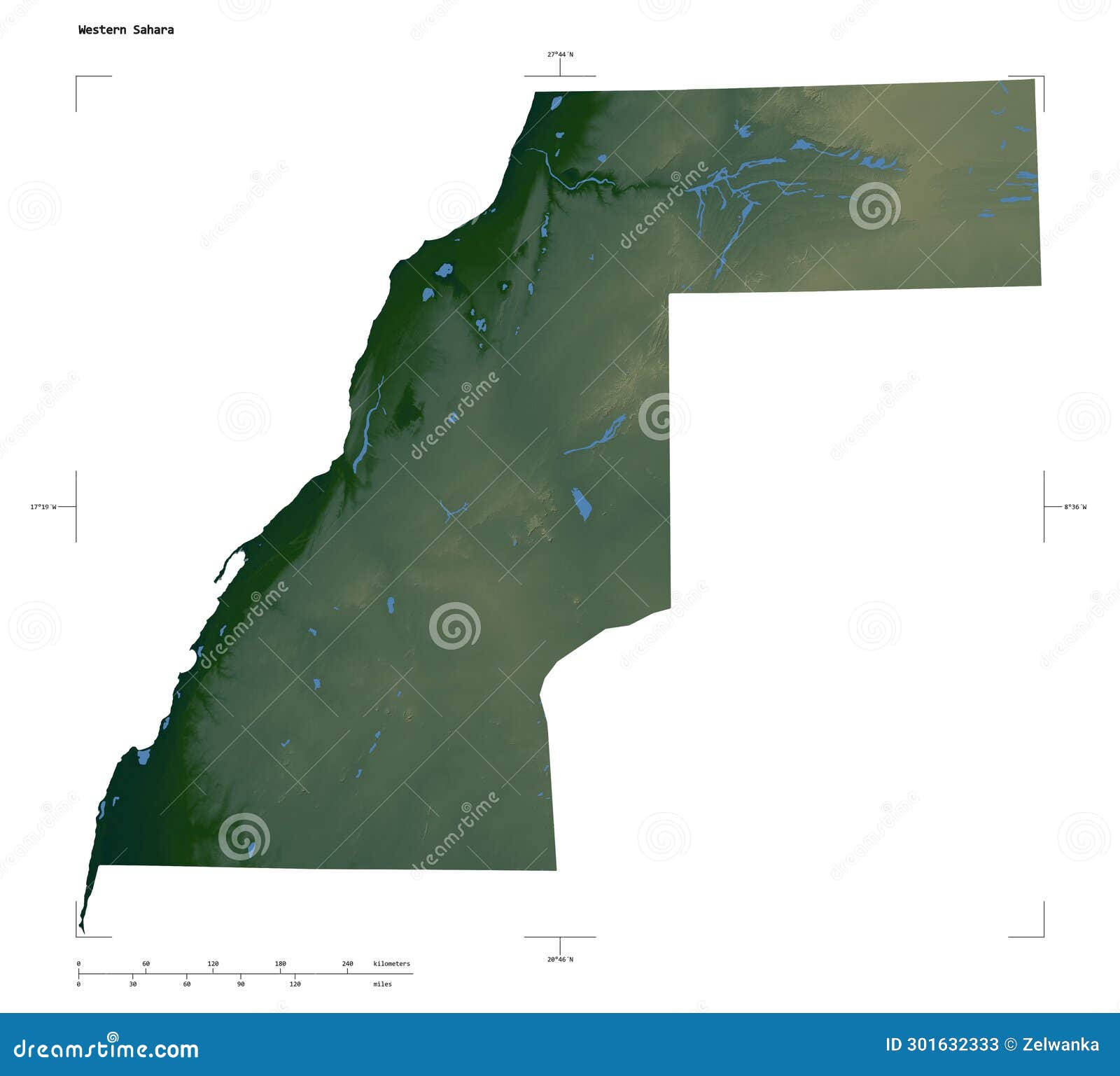 Western Sahara Shape on White. Physical Stock Illustration ...