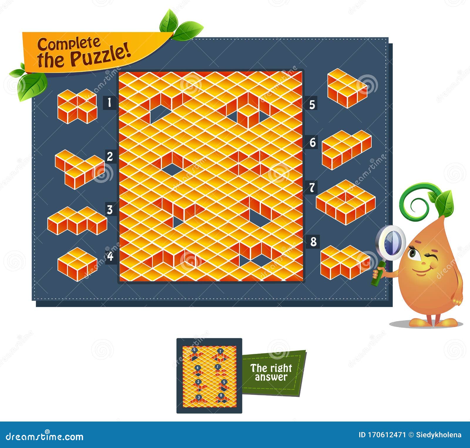 Shape complete the puzzle stock illustration. Illustration of games ...