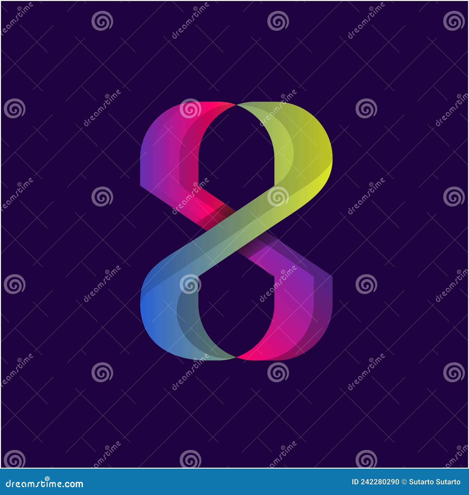 Shape Curve Eight Logo Template Stock Vector - Illustration of ...