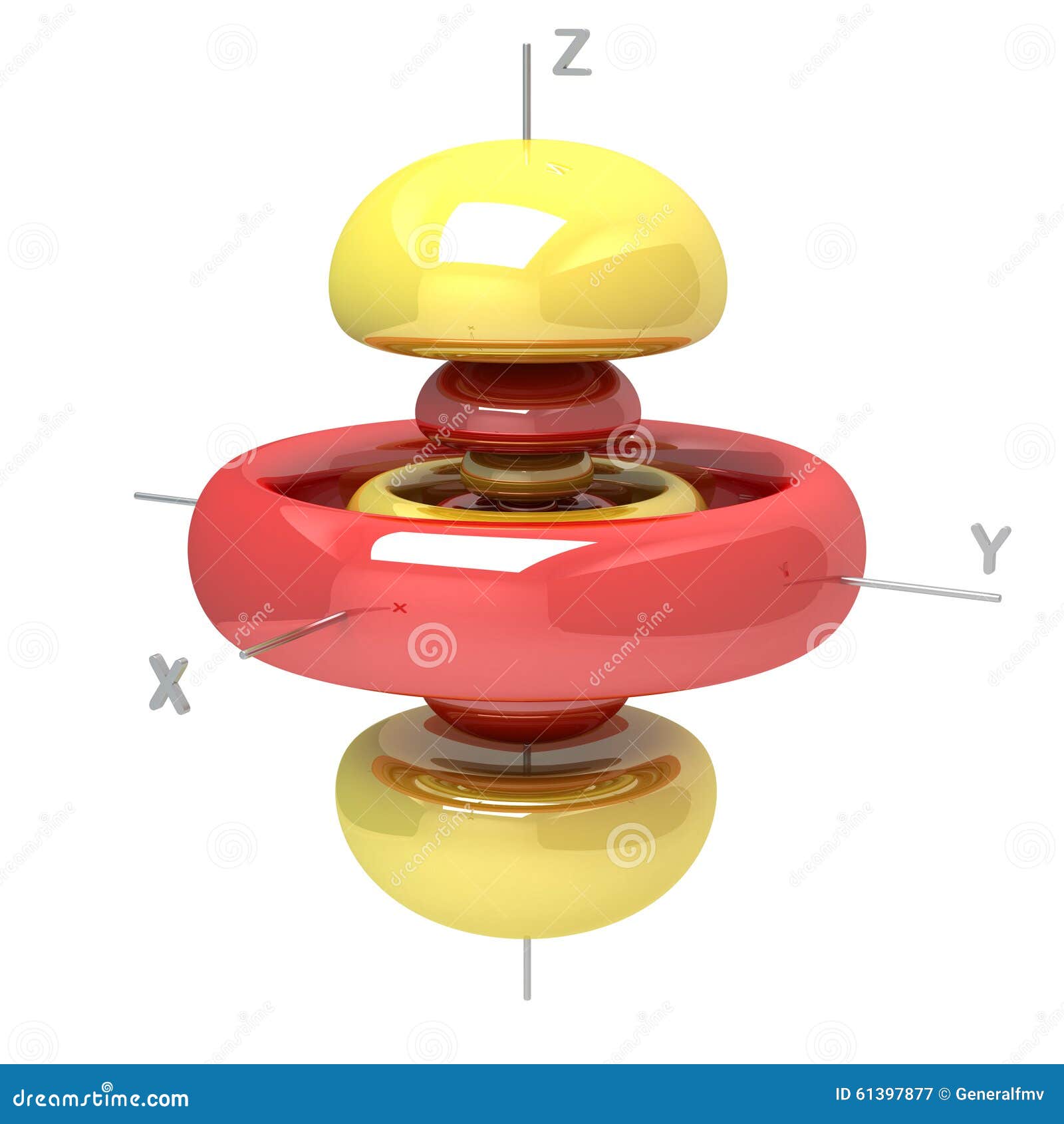 Shape of the 6D M-0 Atomic Orbital on White Background. Available Other ...