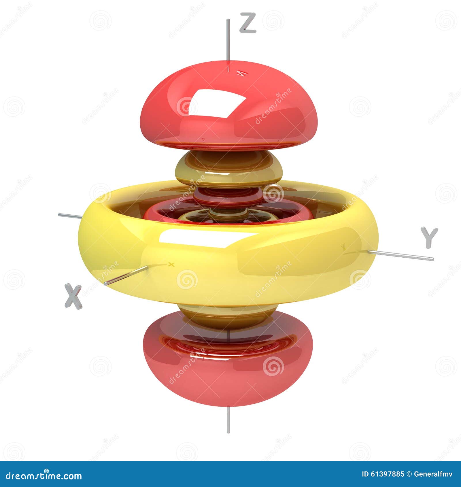 Shape Of The 7D M-0 Atomic Orbital On White Background. Available Other ...