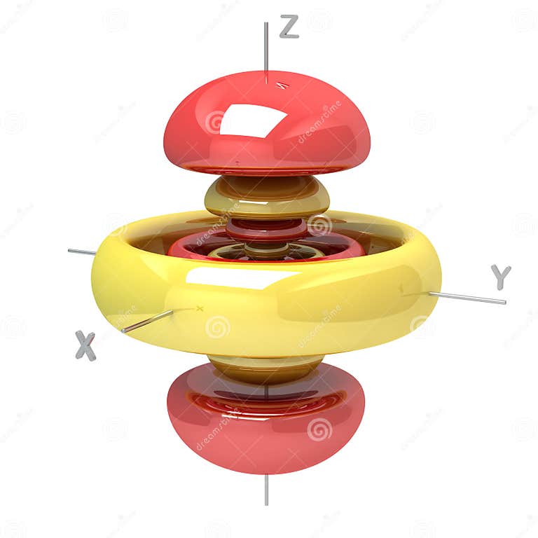 Shape of the 7D M-0 Atomic Orbital on White Background. Available Other ...