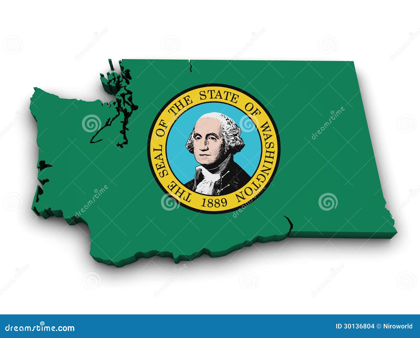 Washington State Icon Map Shape Stock Illustration - Illustration of ...