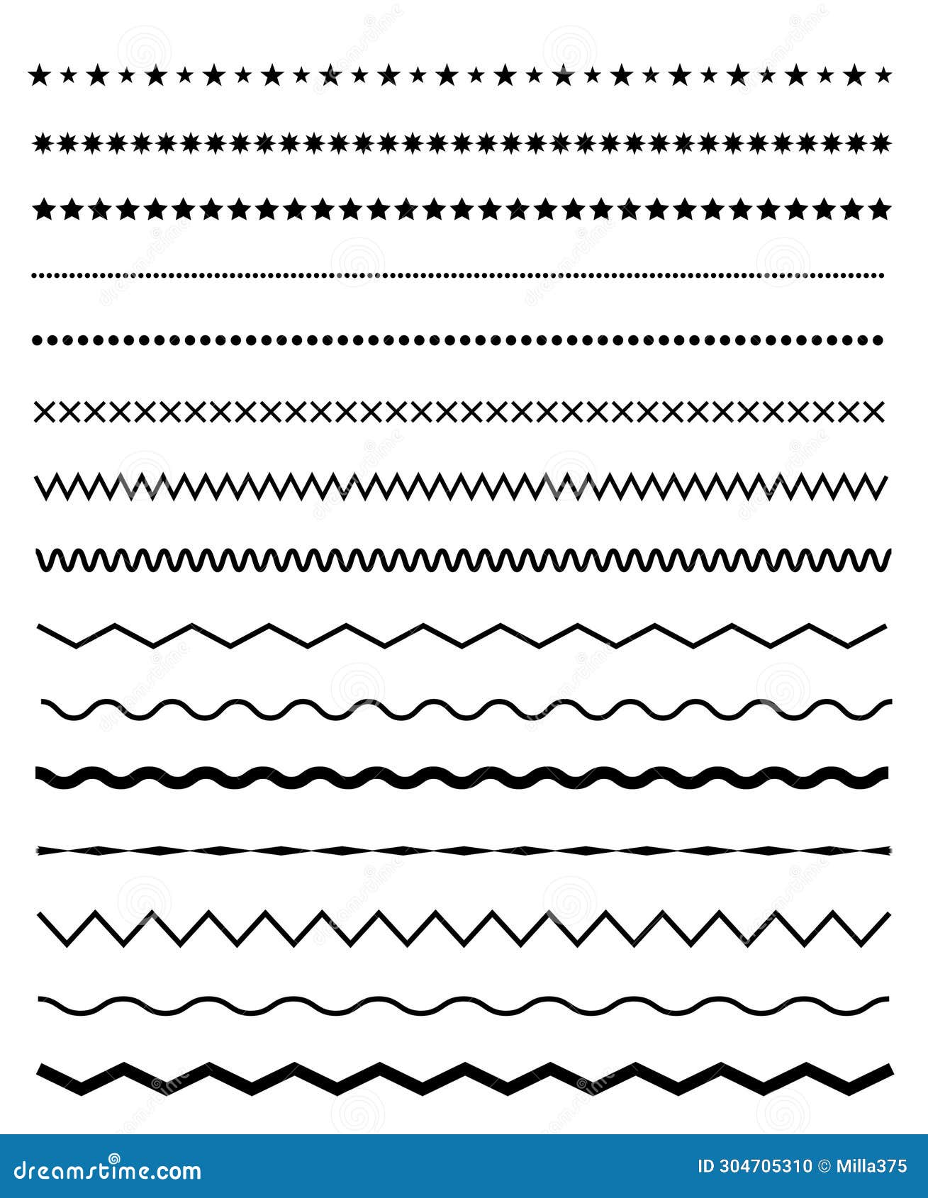 Shape Dividers Dividing Lines Borders Set Vector Design Stock Vector ...