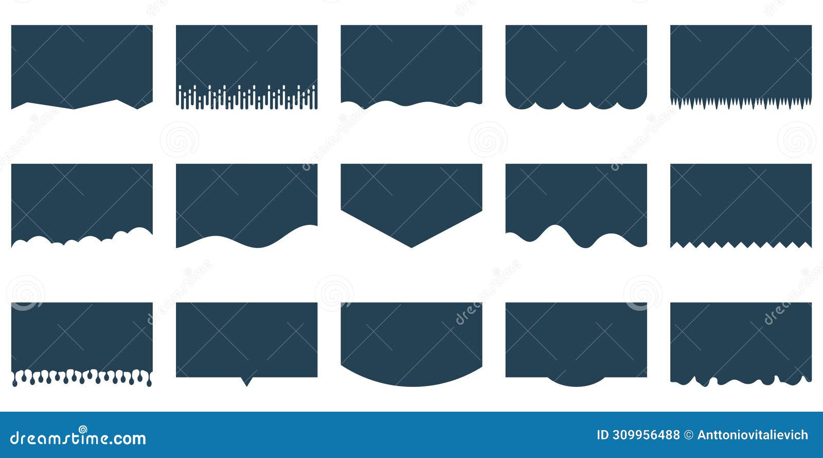 Shape Divider for Website Top and Bottom Set. Abstract Design Element ...