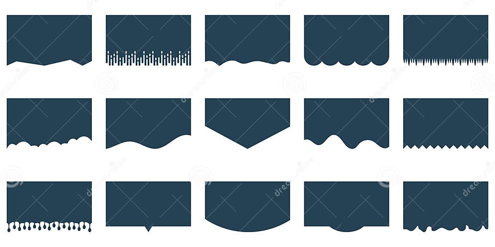 Shape Divider for Website Top and Bottom Set. Abstract Design Element ...