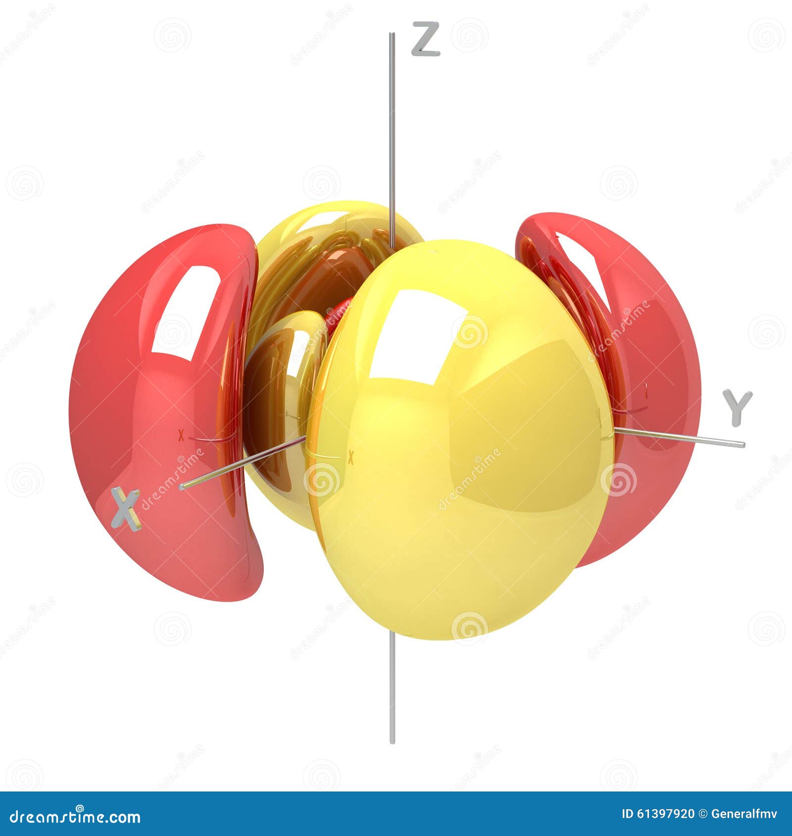 Shape of the 6Dxy M-1 Atomic Orbital on White Background. Available ...