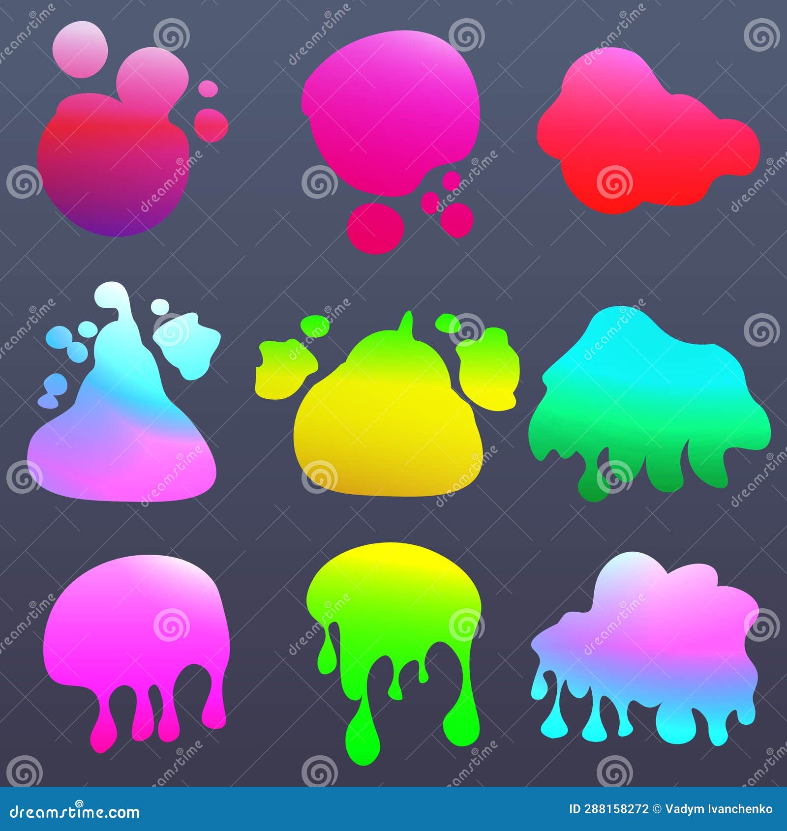 Shape Element Design Vector Background or Liquid Gradient Abstract ...