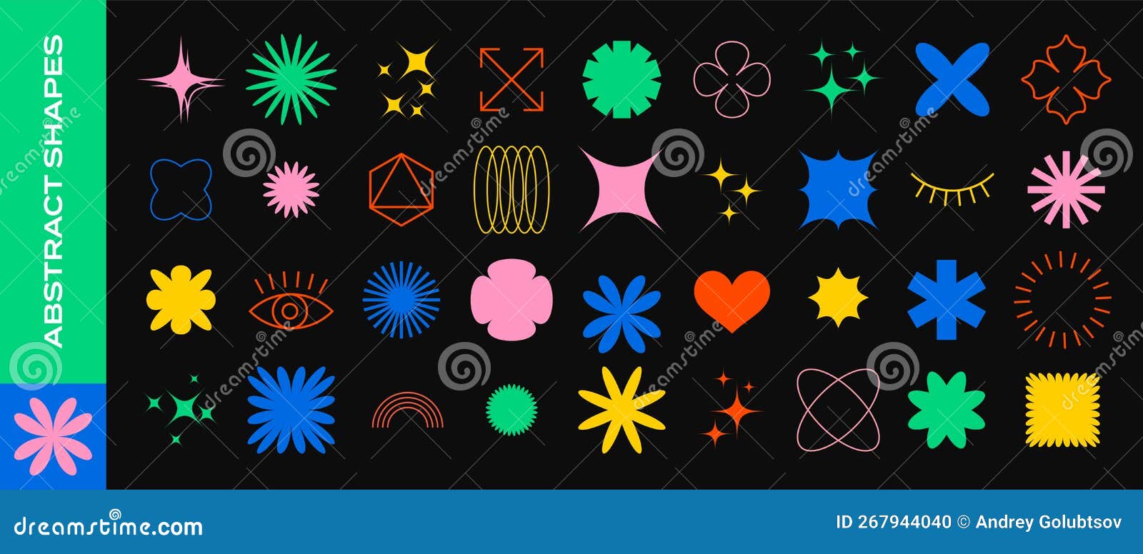 Shape Elements, Geometric Abstract Graphic Minimal Design, Vector Patch ...