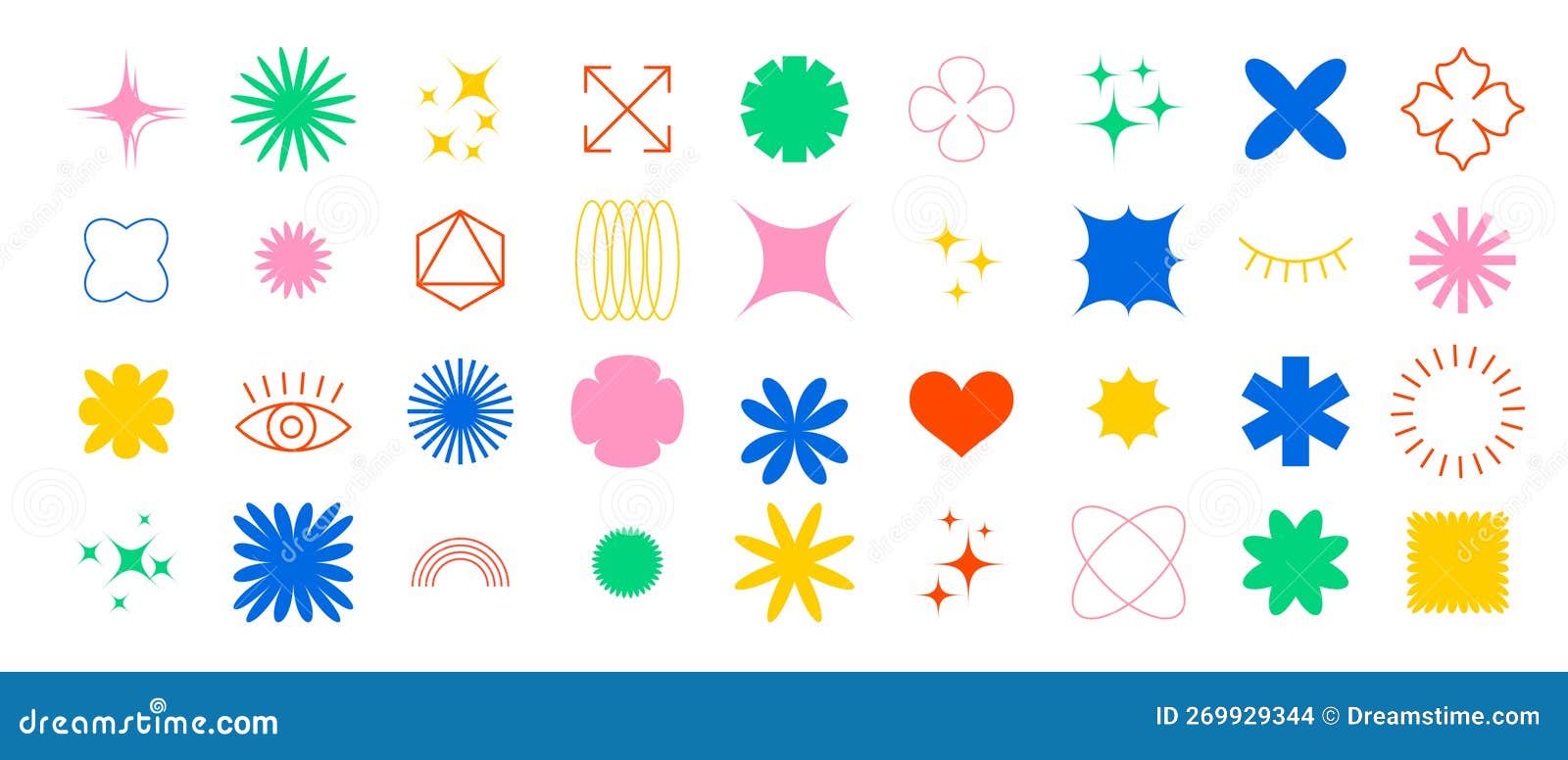 Shape Elements, Geometric Abstract Graphic Minimal Design, Vector Patch ...