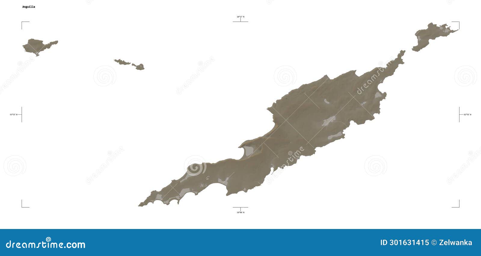 Anguilla Shape on White. Sepia Stock Illustration - Illustration of ...