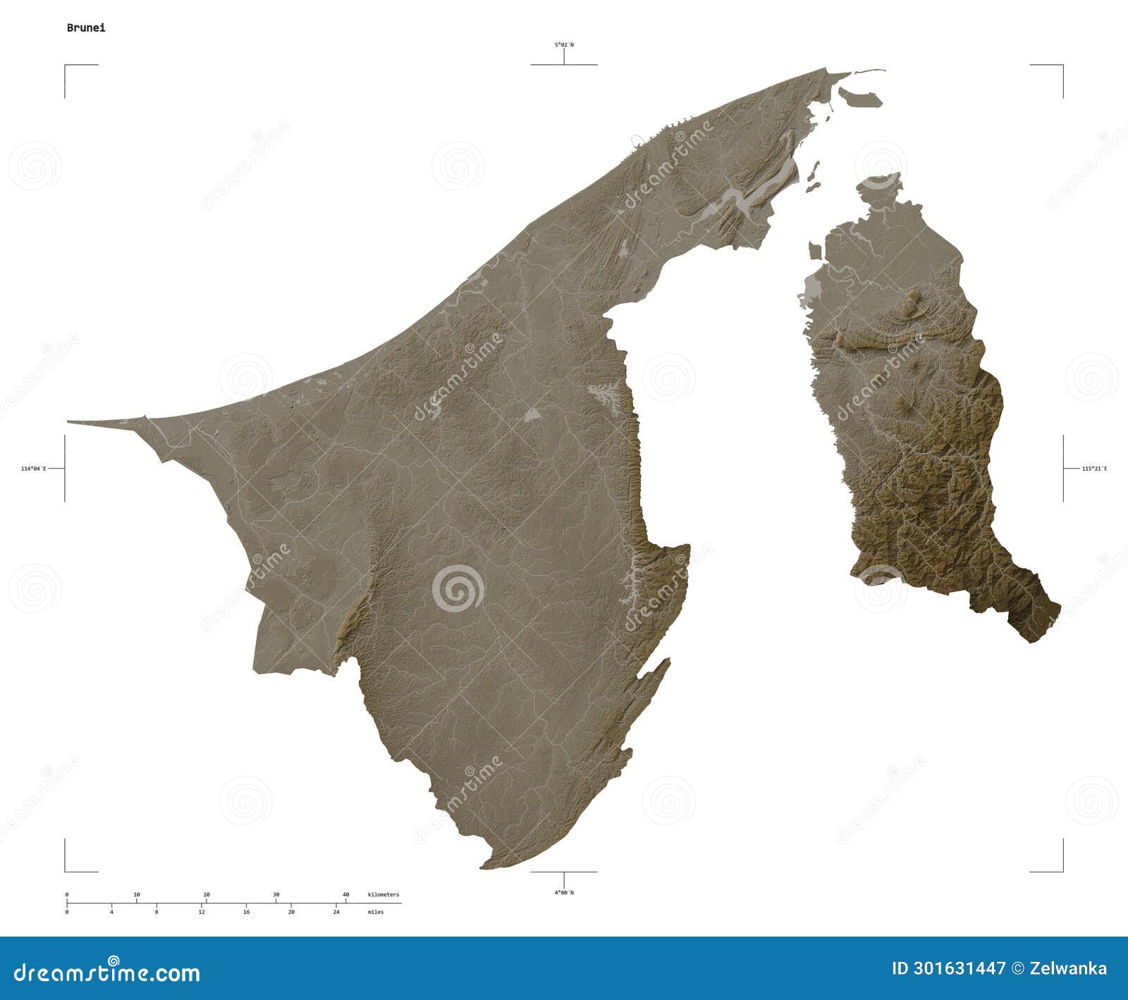 Brunei Shape On Black. Topo Standard Royalty-Free Stock Photography ...