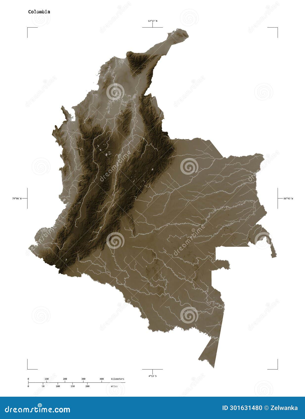 Colombia Shape on White. Sepia Stock Illustration - Illustration of ...