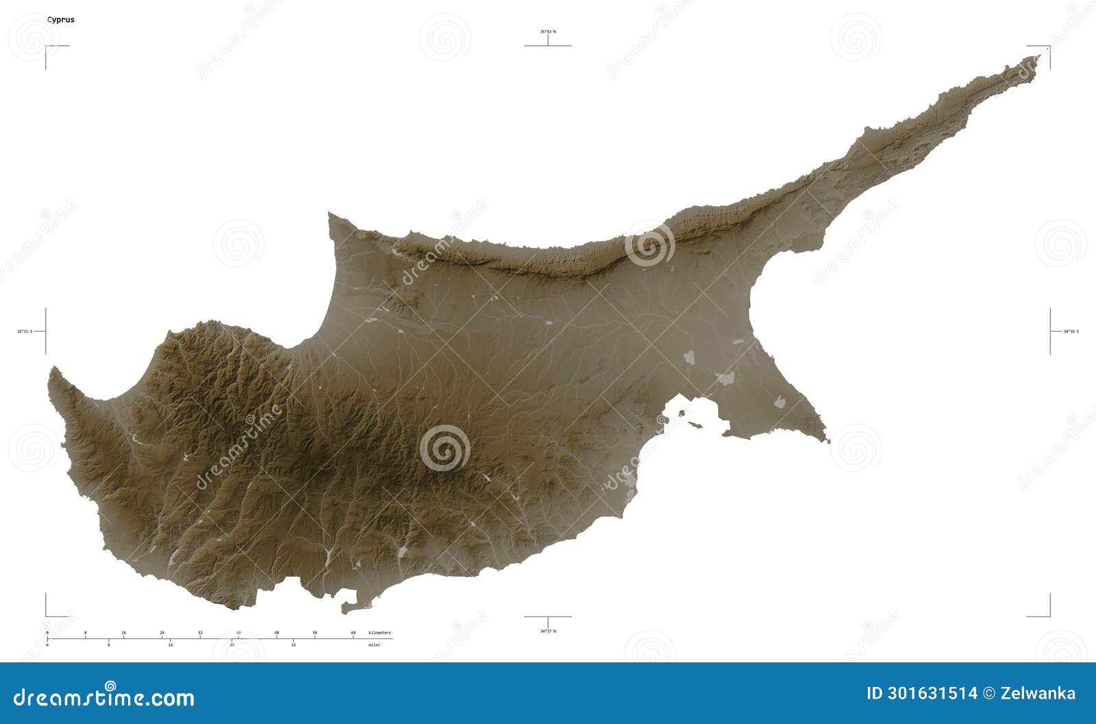 Cyprus Shape on White. Sepia Stock Illustration - Illustration of earth ...