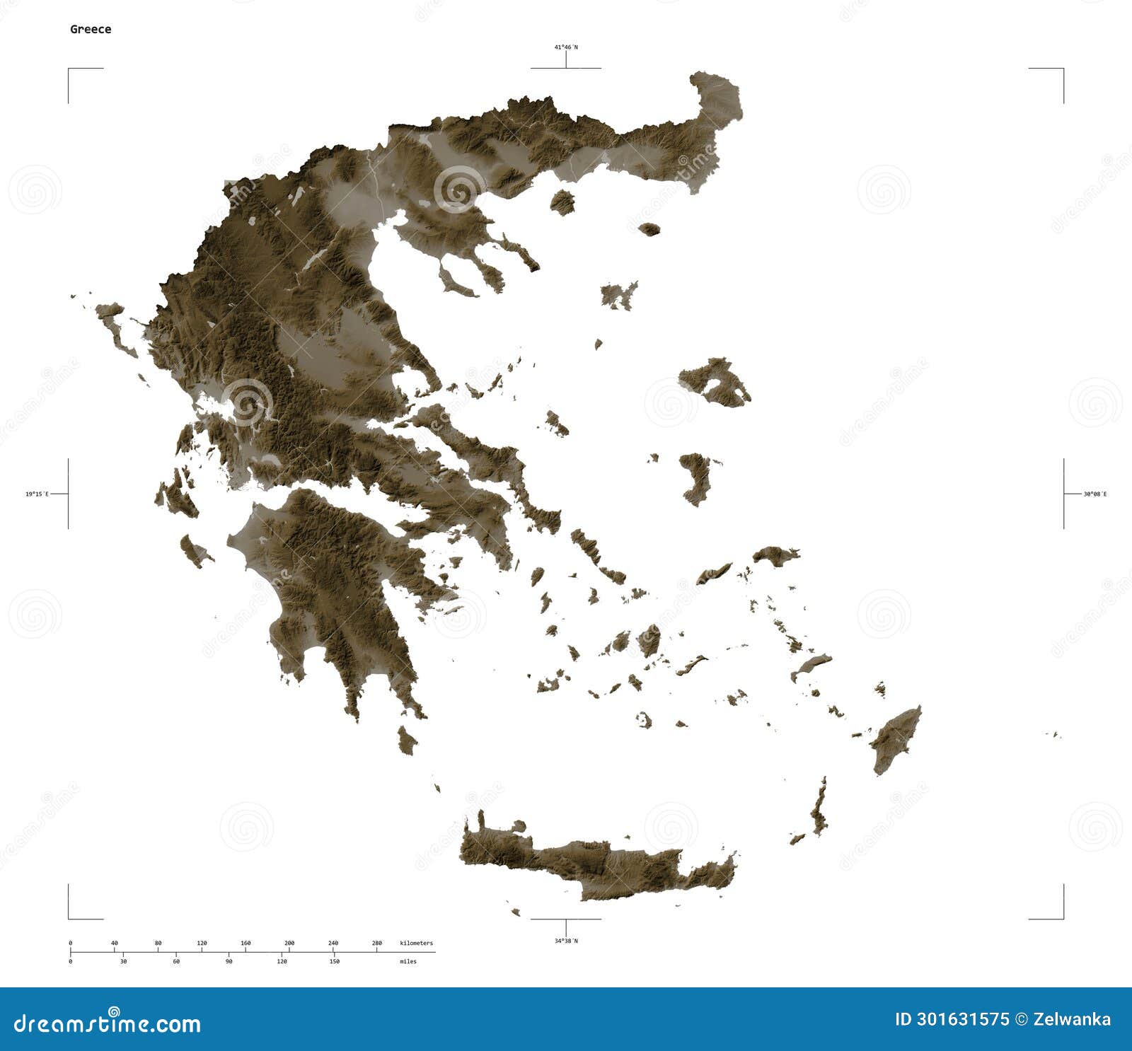 Greece Shape on White. Sepia Stock Illustration - Illustration of sepia ...