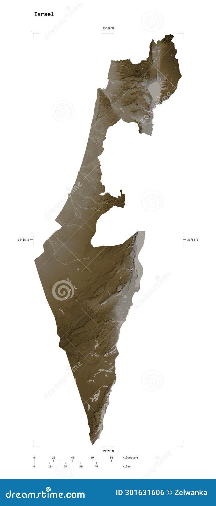 Israel Shape on White. Sepia Stock Illustration - Illustration of ...