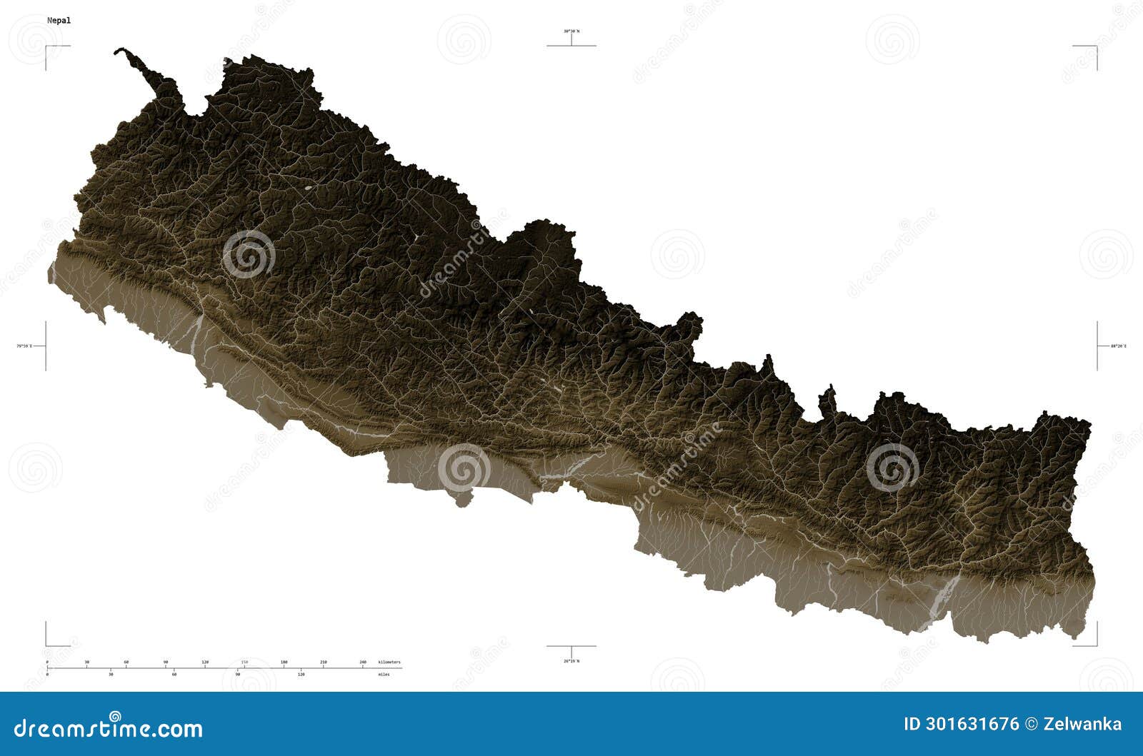 Nepal Shape on White. Sepia Stock Illustration - Illustration of ...