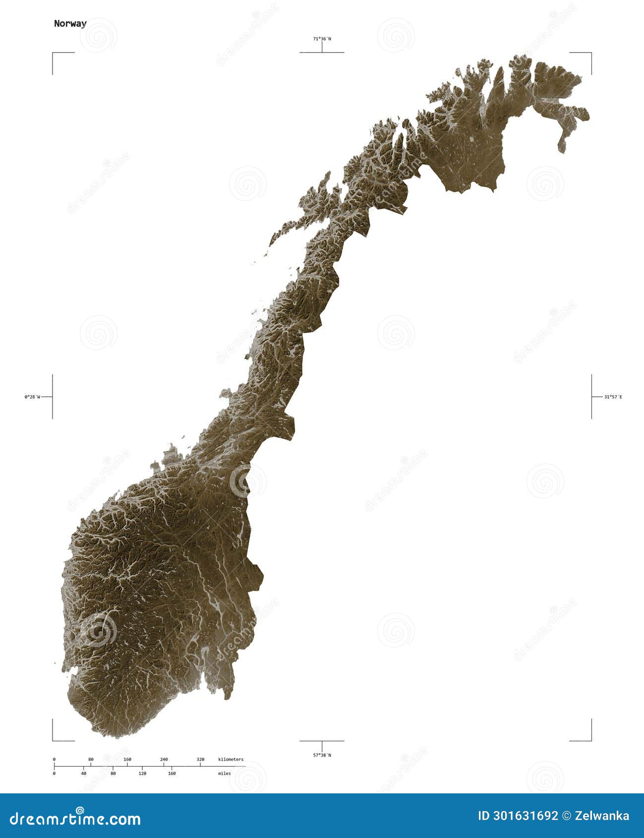 Norway Shape on White. Sepia Stock Illustration - Illustration of ...